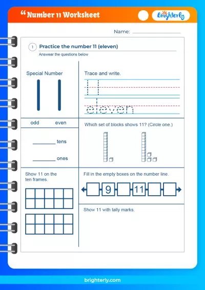 Free Printable Number 11 (Eleven) Worksheets for Kids [PDFs]