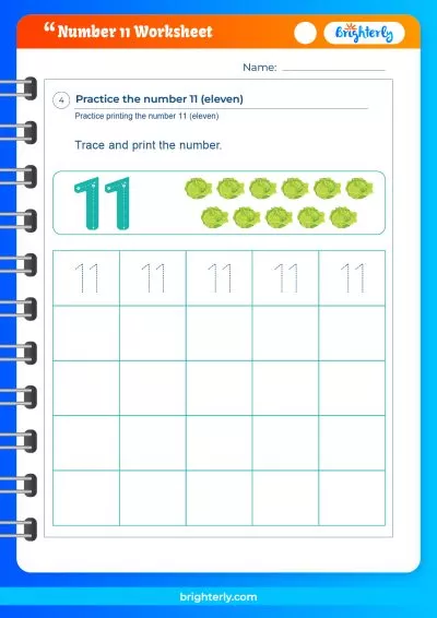 Free Printable Number 11 (Eleven) Worksheets for Kids [PDFs]