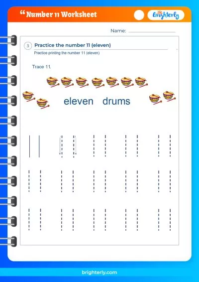 Free Printable Number 11 (Eleven) Worksheets for Kids [PDFs]