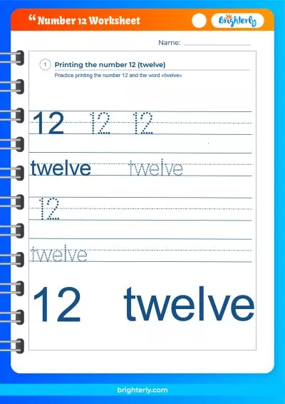 Free Printable Number 12 (Twelve) Worksheets for Kids [PDFs]