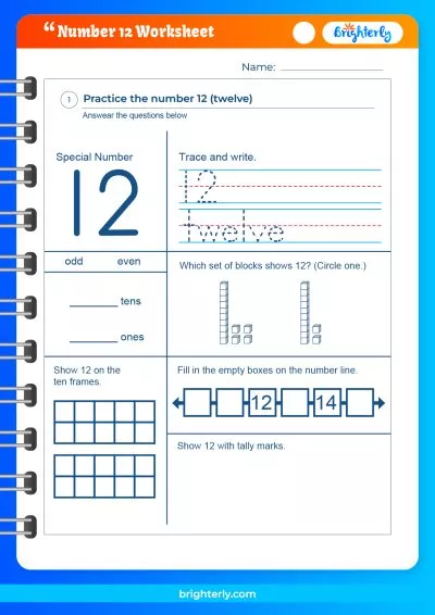 Free Printable Number 12 (Twelve) Worksheets for Kids [PDFs]