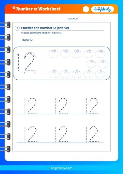 Free Printable Number 12 (Twelve) Worksheets for Kids [PDFs]