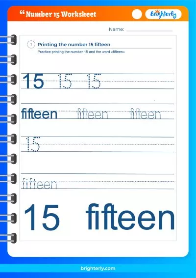 Free Printable Number 15 (Fifteen) Worksheets for Kids [PDFs]
