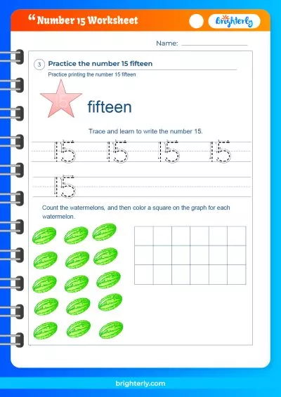 Free Printable Number 15 (Fifteen) Worksheets for Kids [PDFs]