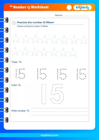 Free Printable Number 15 (Fifteen) Worksheets for Kids [PDFs]