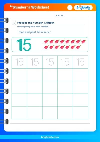 Free Printable Number 15 (Fifteen) Worksheets for Kids [PDFs]