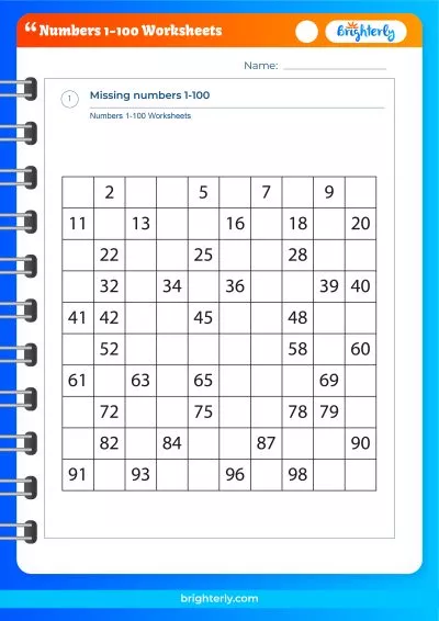 Free Printable Numbers 1 100 Worksheets for Kids [PDFs]