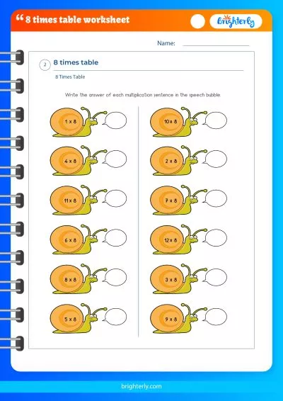 Free 8 Times Tables Worksheets for Kids [PDFs] Brighterly.com