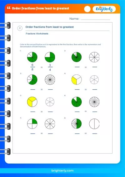 Order Fractions From Least To Greatest Worksheets [PDFs]