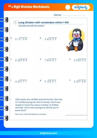 FREE Printable 2 Digit Division Worksheets [PDFs] Brighterly