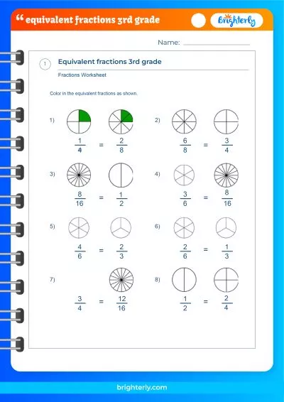 Equivalent Fractions Worksheets For Grade 3