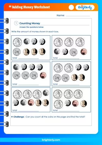 FREE Printable Adding Money Worksheets [PDFs] Brighterly.com