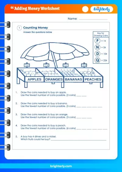 FREE Printable Adding Money Worksheets [PDFs] Brighterly.com