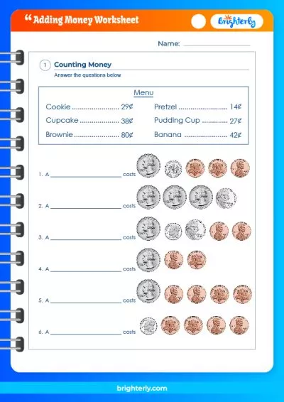 FREE Printable Adding Money Worksheets [PDFs] Brighterly.com