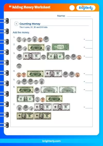 FREE Printable Adding Money Worksheets [PDFs] Brighterly.com