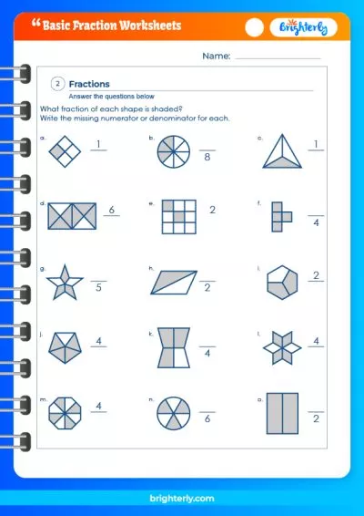 FREE Printable Basic Fractions Worksheets [PDFs] Brighterly