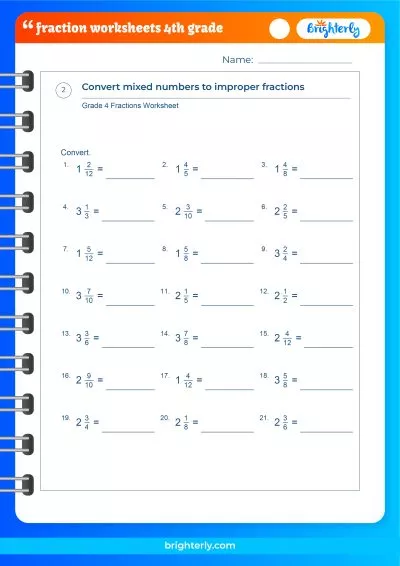 FREE Printable Fraction Worksheets 4Th Grade [PDFs] Brighterly