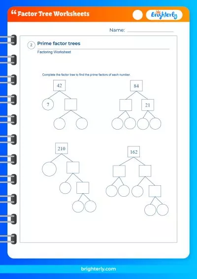 FREE Printable Factor Tree Worksheets [PDFs] Brighterly.com