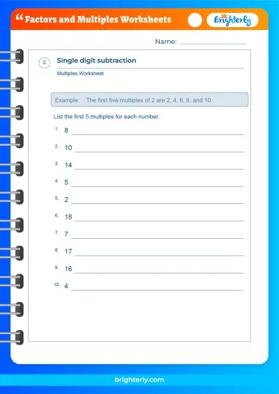 FREE Factors And Multiples Worksheets [PDFs] Brighterly.com