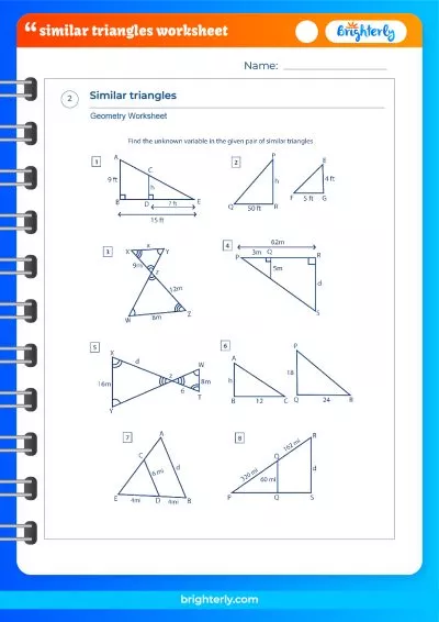 Free Printable Similar Triangles Worksheets [PDF] Brighterly.com