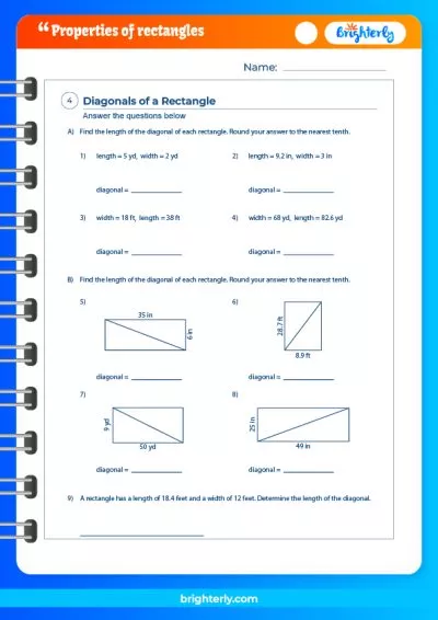 FREE Printable Properties Of Rectangles Worksheets
