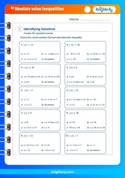 A Handy Guide to Our Absolute Value Inequalities Worksheet [PDFs]