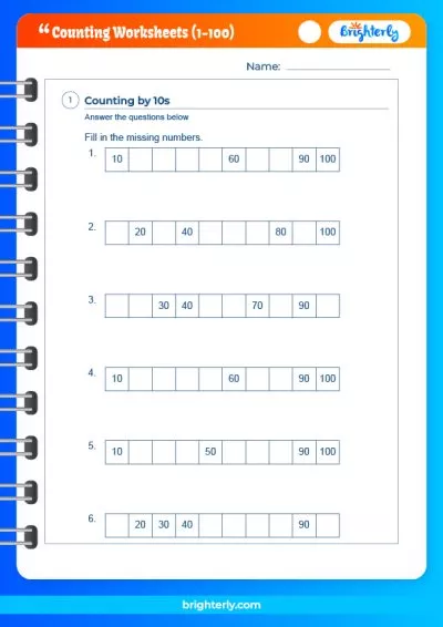 How to Use Counting Worksheets 1 100 [PDFs] Brighterly.com