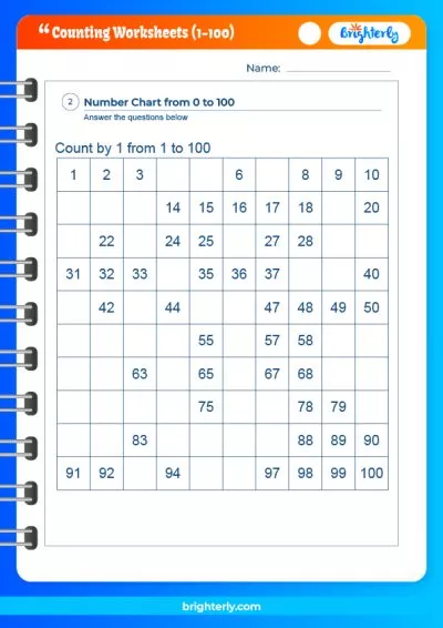 How to Use Counting Worksheets 1 100 [PDFs] Brighterly.com