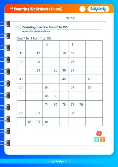 How to Use Counting Worksheets 1 100 [PDFs] Brighterly.com