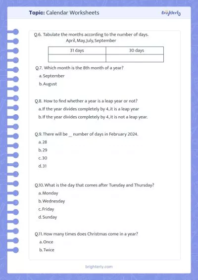 The Benefits of Studying with Calendar Worksheets [PDFs] Brighterly.com