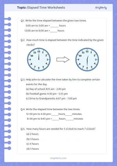 Discover All The Information About Elapsed Time Worksheets [PDFs ...