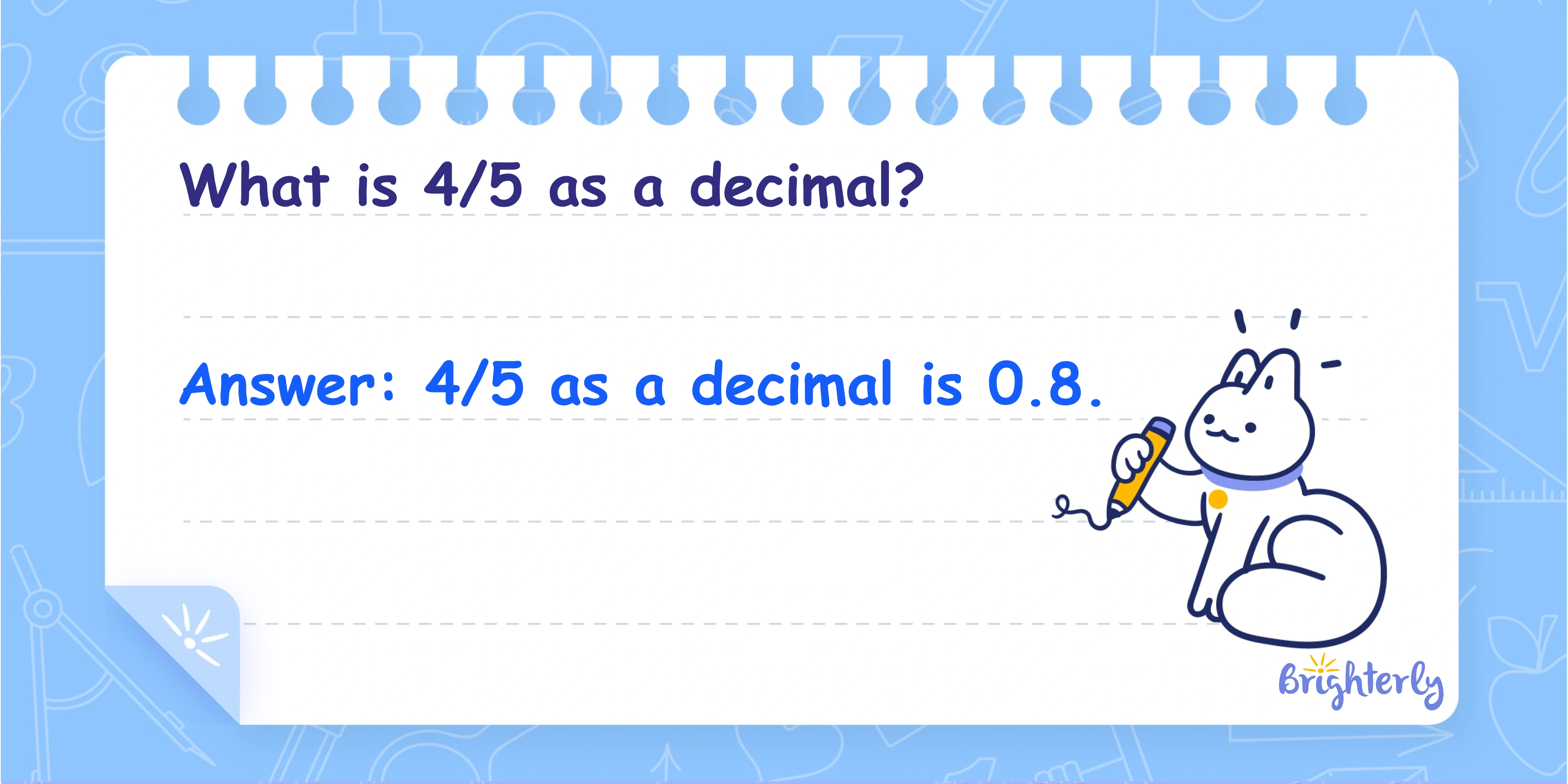 What is 4/5 as a decimal? [Solved]