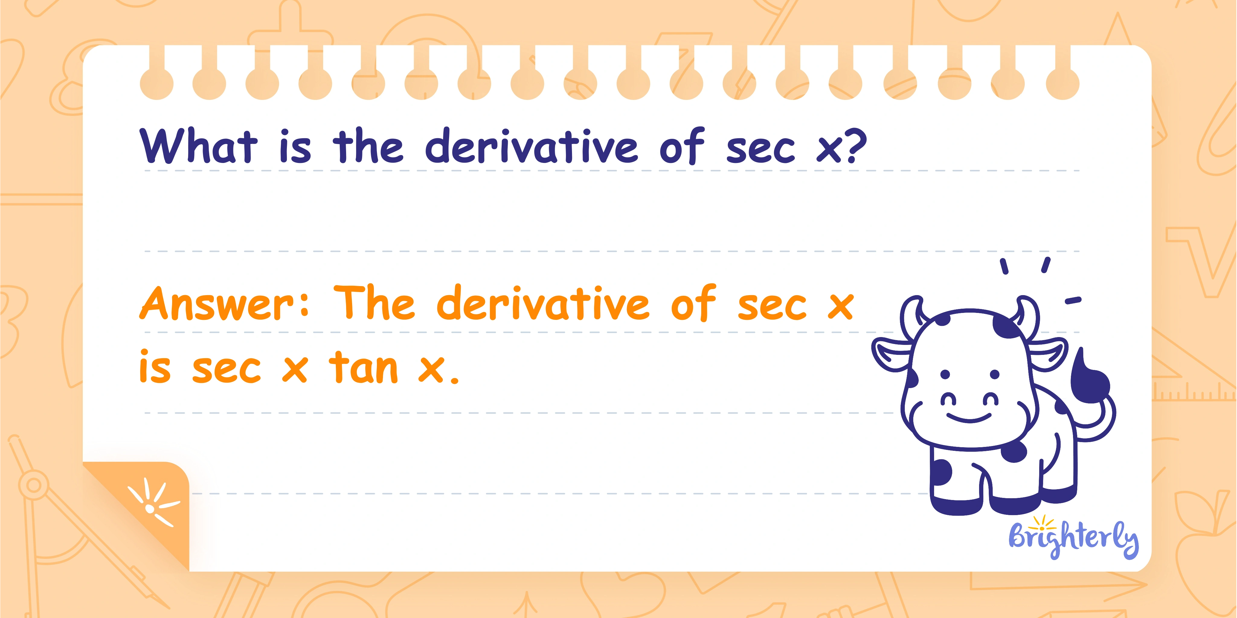 What is the derivative of sec x? [Solved]