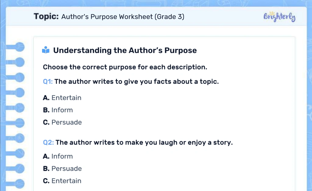 Author's Purpose Worksheet [Free Printable]